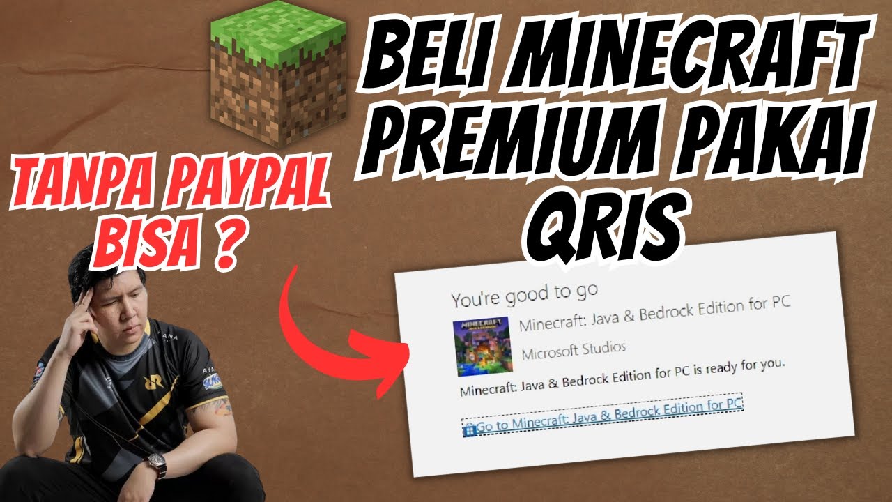 PAKAI QRIS CARA BELI MINECRAFT PREMIUM JAVA & BEDROCK TANPA PAKAI ...