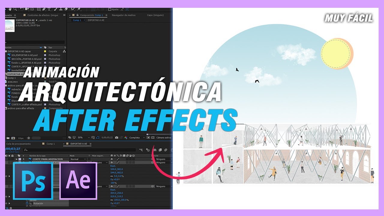 🔴AFTER EFFECTS para ARQUITECTURA- 🚀 ANIMACIÓN ARQUITECTONICA en After ...