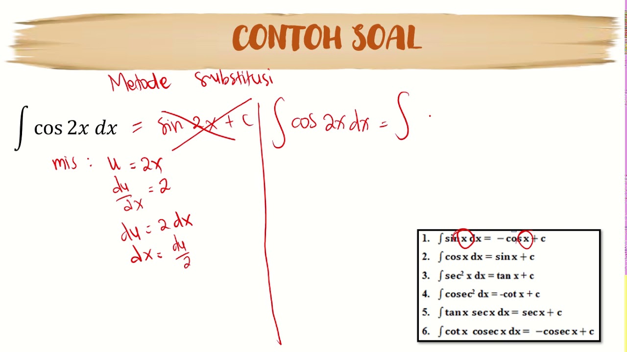 Latihan Soal Integral Metode substitusi - YouTube