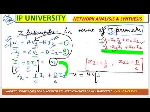 z parameter in terms of abcd Parameters - YouTube