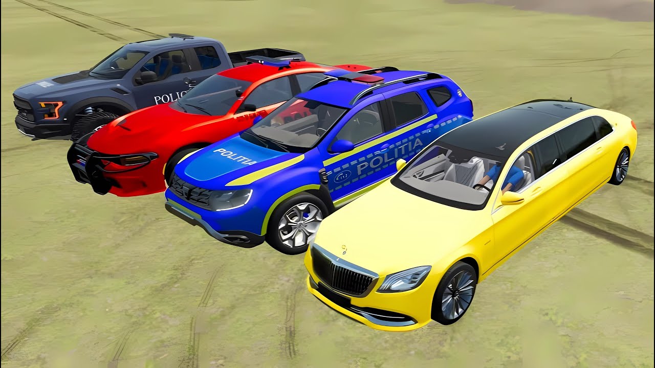 TRANSPORTING COLOR BMW, AUDI, MERCEDES POLICE CARS, FS 22, p213 - YouTube