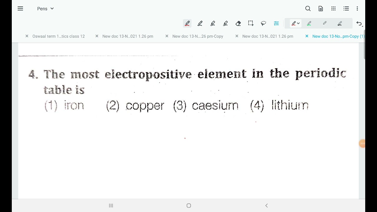 the most electropositive element in the periodic table is - YouTube