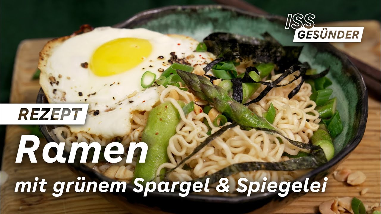Ramen-Rezept: Nudelsuppe mit grünem Spargel und Spiegelei | AOK - YouTube
