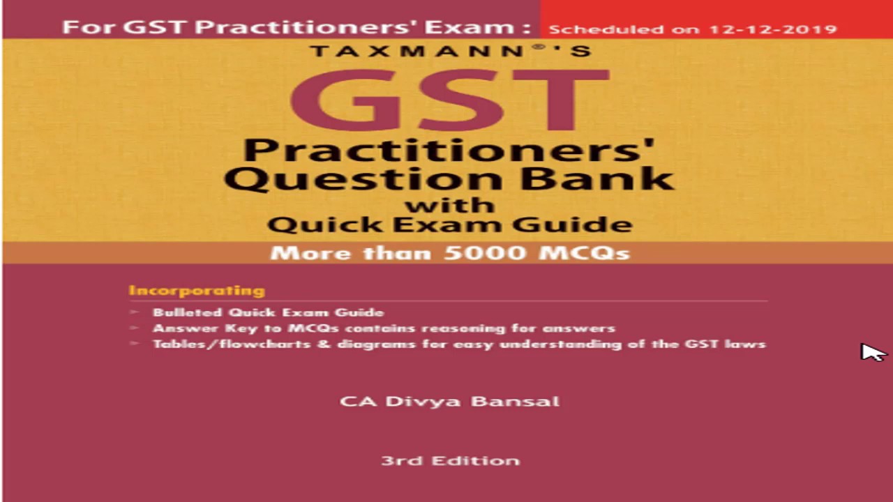 GST Practitioners Question Bank with Quick Exam Guide 2019 - YouTube