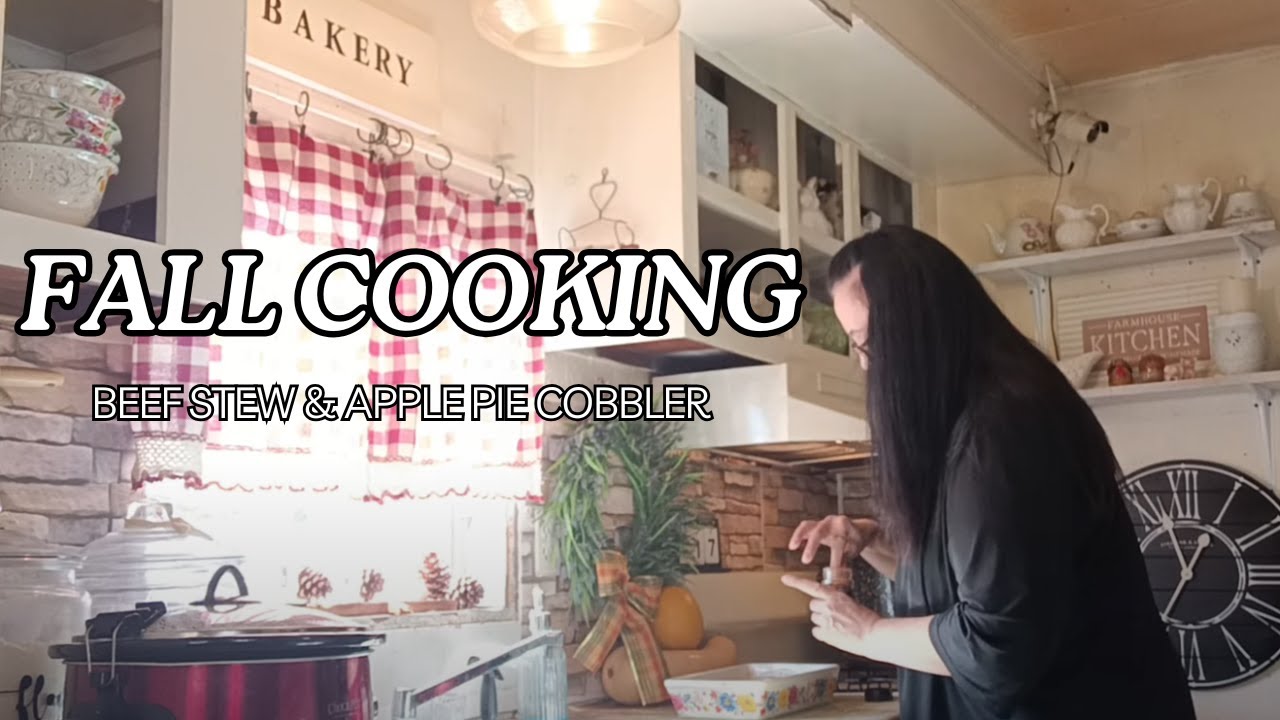Cozy Fall Cooking: Apple Pie Cobbler & Hearty Pork Stew 🍁 - YouTube
