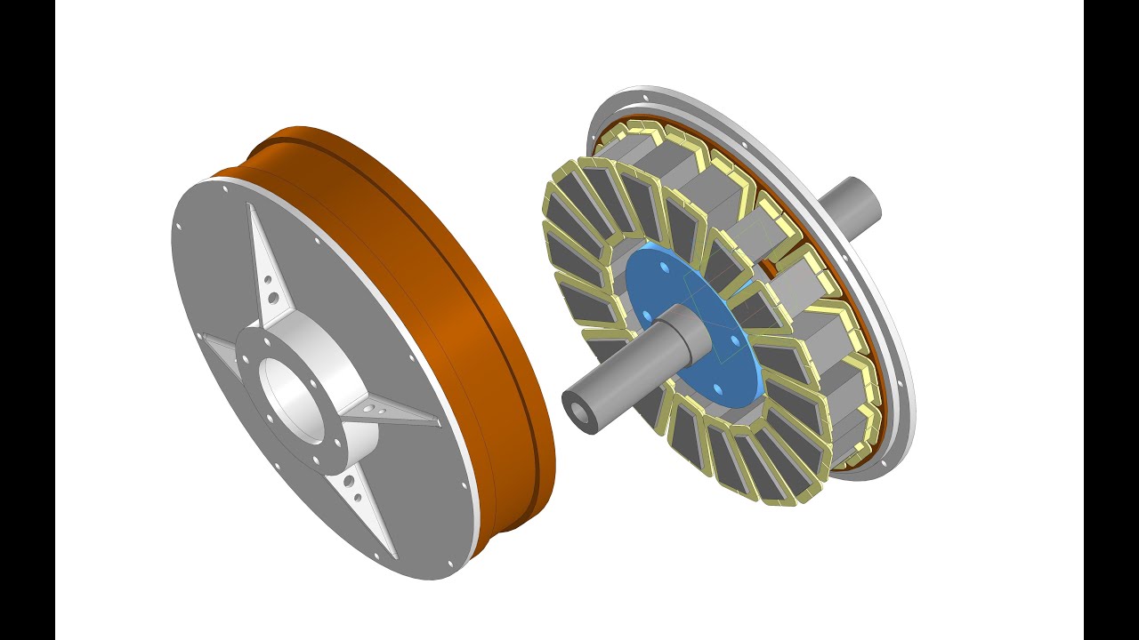 Axial BLDC motor ( 3D model ) - YouTube