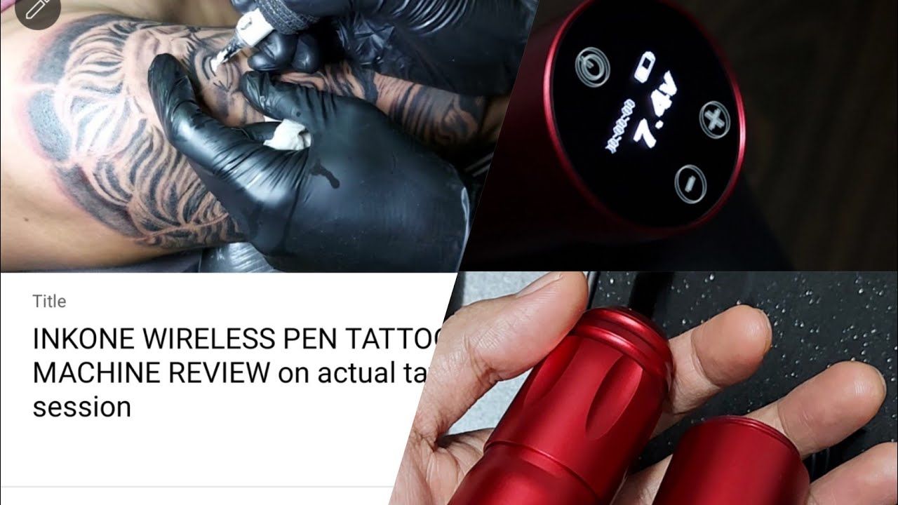 INKONE NARW WIRELESS TATTOO PEN MACHINE REVIEW ON ACTUAL TATTOO SESSION ...
