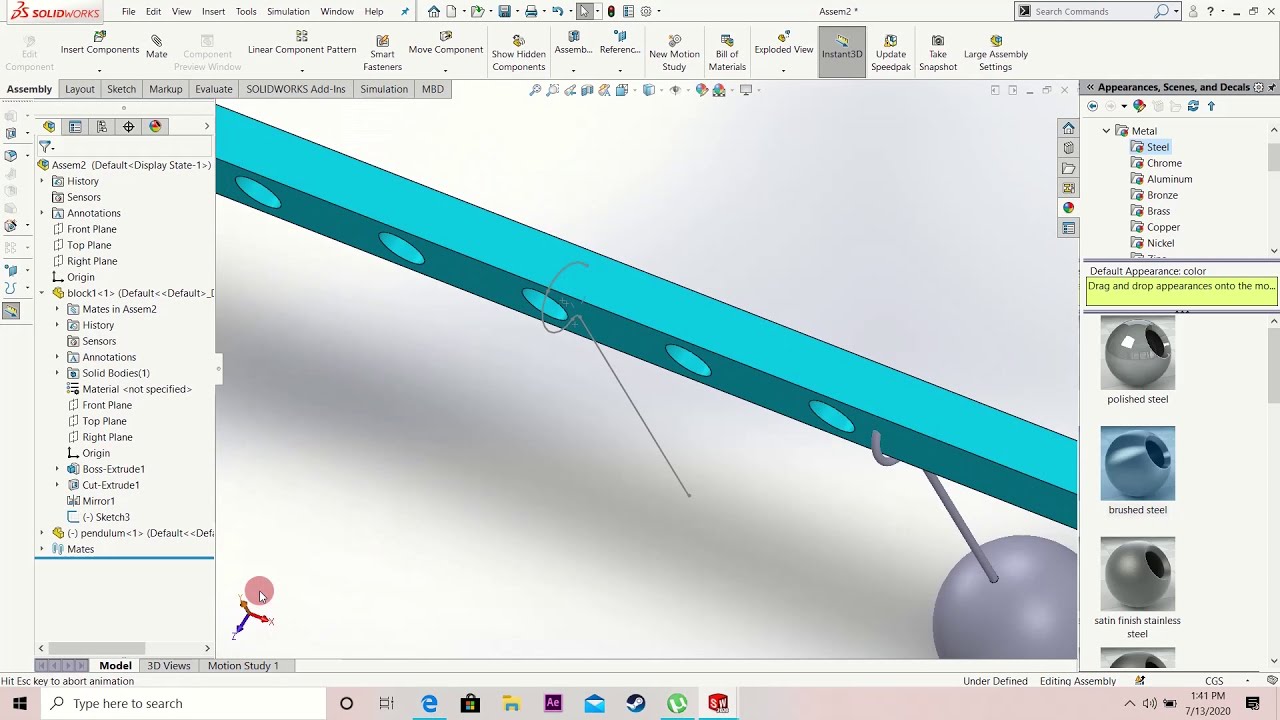 Solidworks Assembly and Motion Study - YouTube