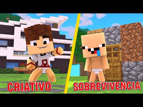 CASA NO CRIATIVO VS CASA NO SOBREVIVÊNCIA - MINECRAFT