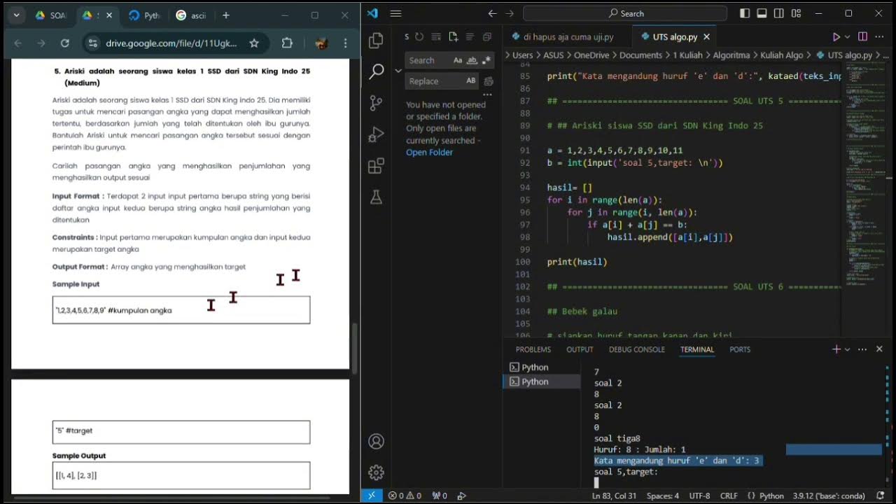 Tugas Algo UTS python - YouTube