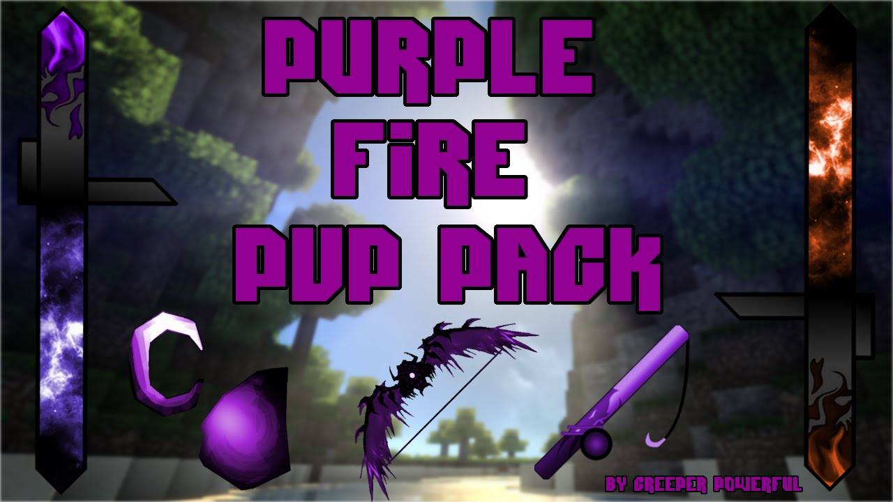PURPLE FIRE PVP TEXTURE PACK [512x] [1.7-1.8] - YouTube