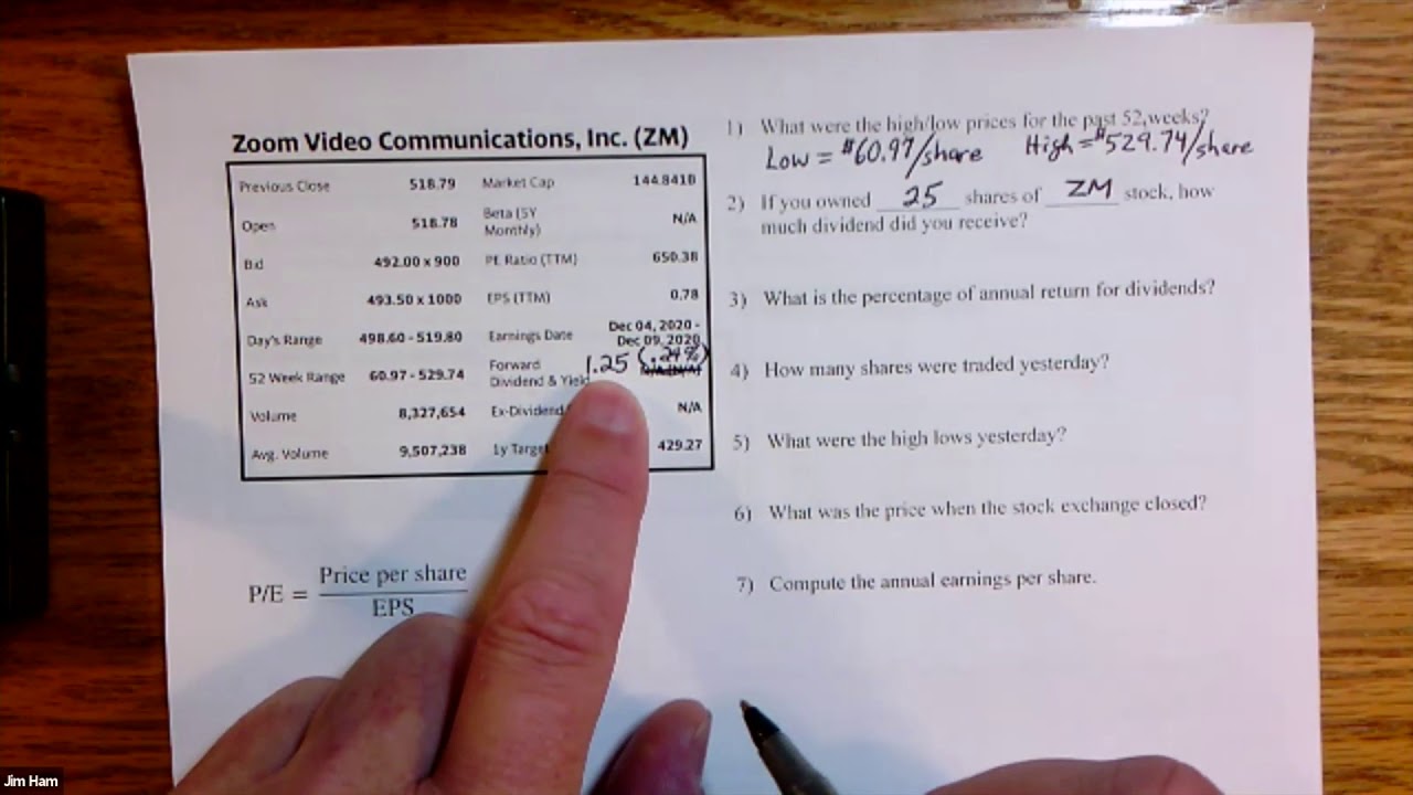 Video Lecture Reading a Stock Table - YouTube