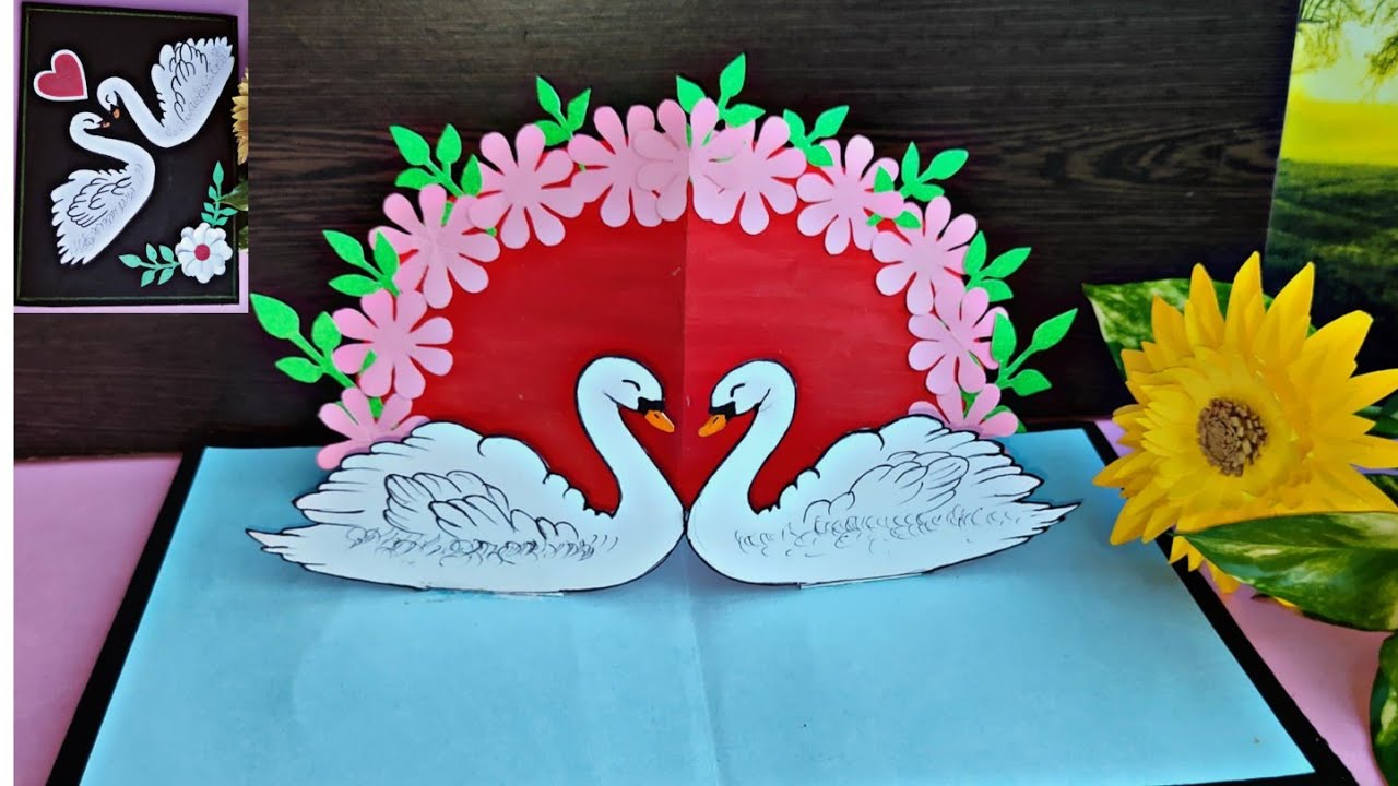 How To Make Pop-up Card | DIY Swan Pop-up Card - YouTube