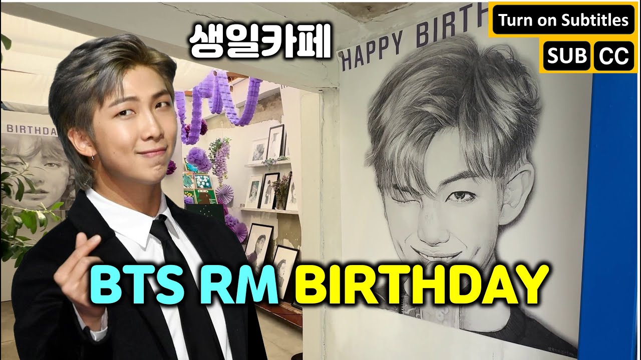 BTS RM Birthday | RM and Jungkook Fan Art Drawing Exhibition at Cafe ...