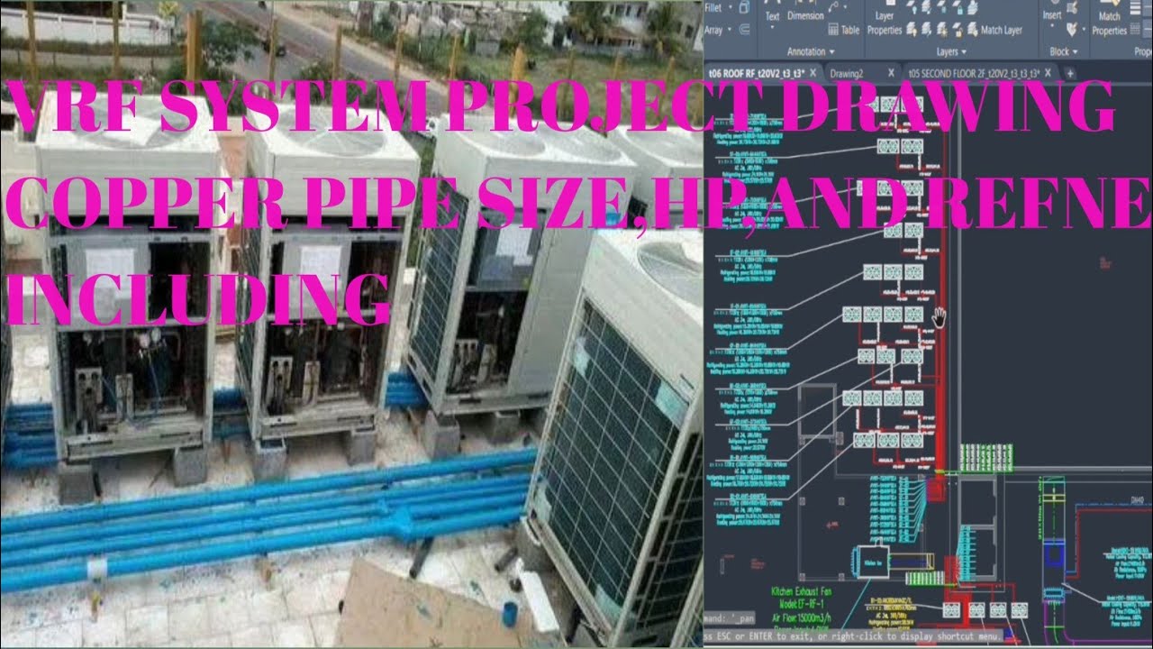 VRF SYSTEM PROJECT DRAWING HVAC//COPPER PIPING,REFNET,BRANCH,OUTDOOR ...
