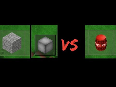 mini block craft 3d (cobblestone +solid iron block vs large incendiary ...