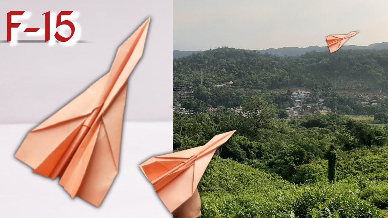 F-15 Fighter Airplane.How to make a paper f-15 fighter airplane.Origami ...