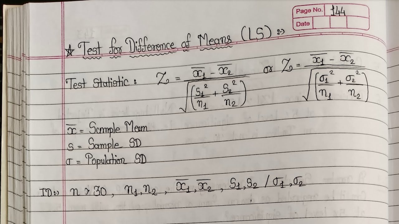 4.5 - Test for Difference of Means of Large Samples - Applied ...