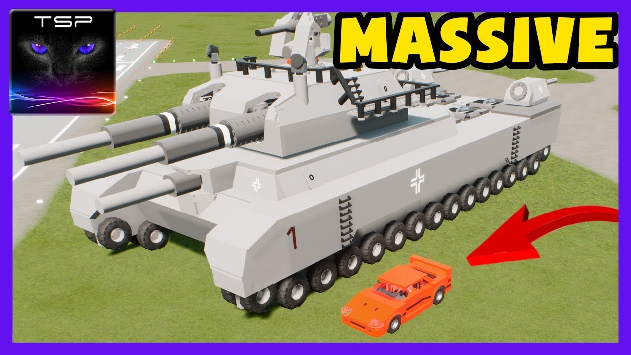 Brick Rigs Super MASSIVE German P1000 TANK Build & Destruction - YouTube
