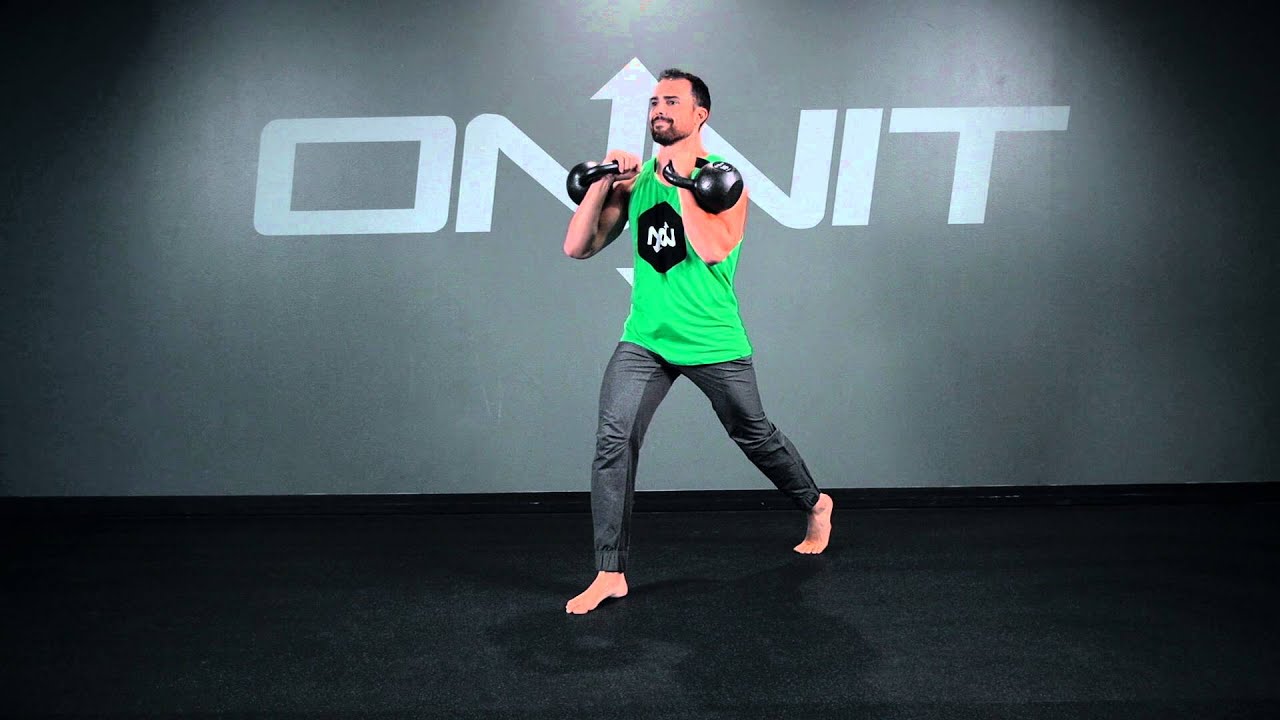 Double Racked Kettlebell Split Squat Lunge - YouTube