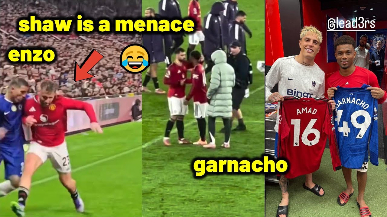 😂Shaw sent Enzo back to Argentina, Garnacho vs Man United players after ...