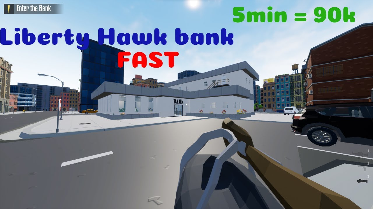 Liberty Hawk Bank One-armed robber FAST (Solo Stealth 5min = 90k) - YouTube