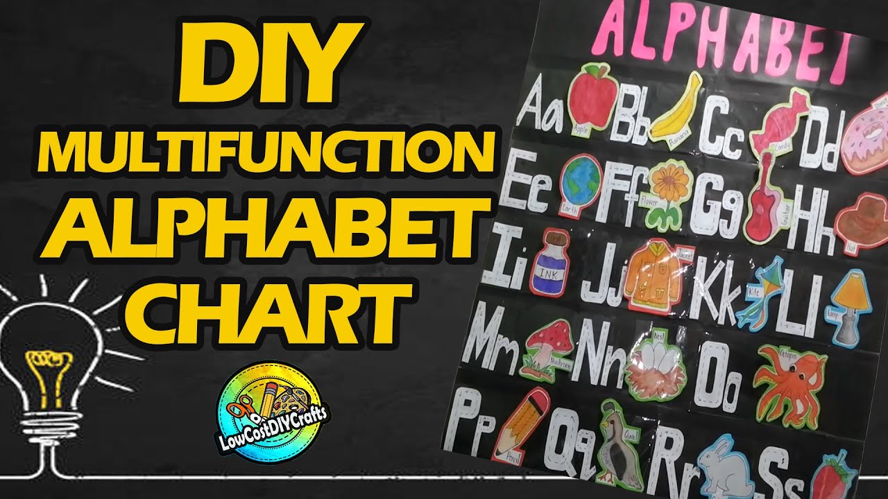 How to make alphabet chart with pocket || DIY Alphabet Chart || English ...