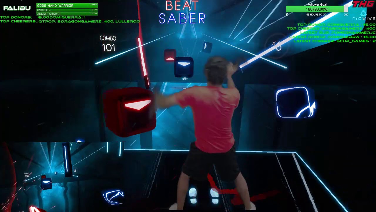 Highlight: Beat Saber VR! Mixed Reality Light Saber Training | Day 2 ...