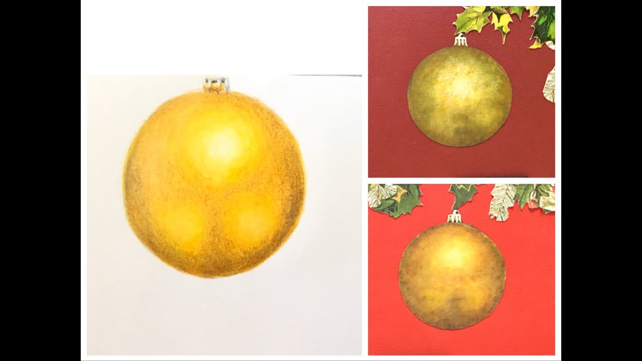 How to draw Christmas baubles (metallic effect) - YouTube