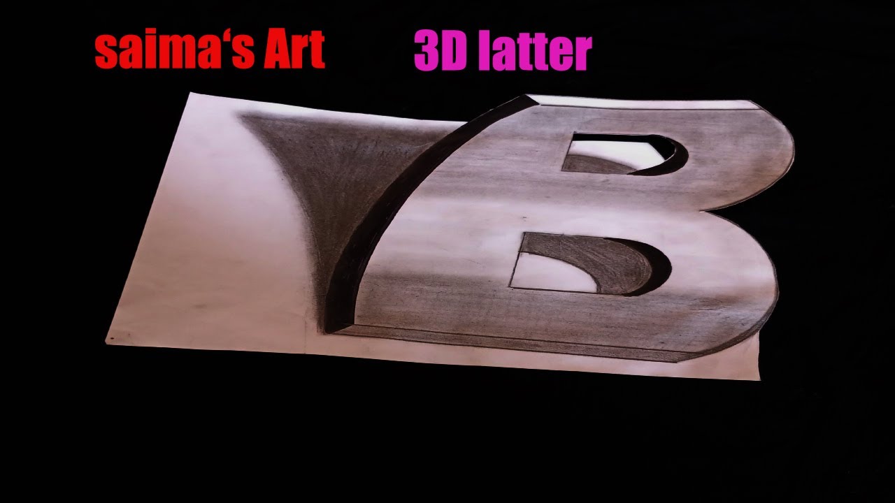 how to draw 3D letter B \\ Easy Drawing Tutorial - YouTube