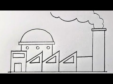 How to draw a Factory | Easy Factory Drawing with Pencil | For ...