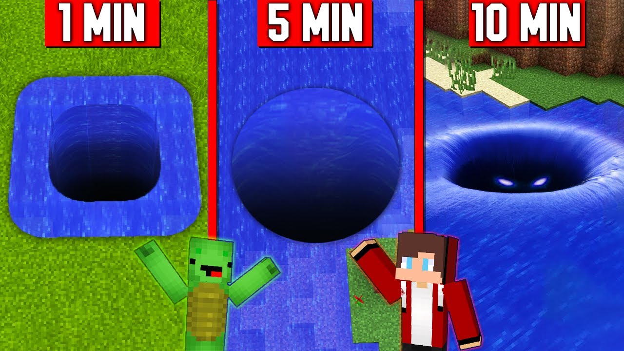JJ and Mikey WATER TUNNEL HOUSE BUILD CHALLENGE in Minecraft - Maizen ...