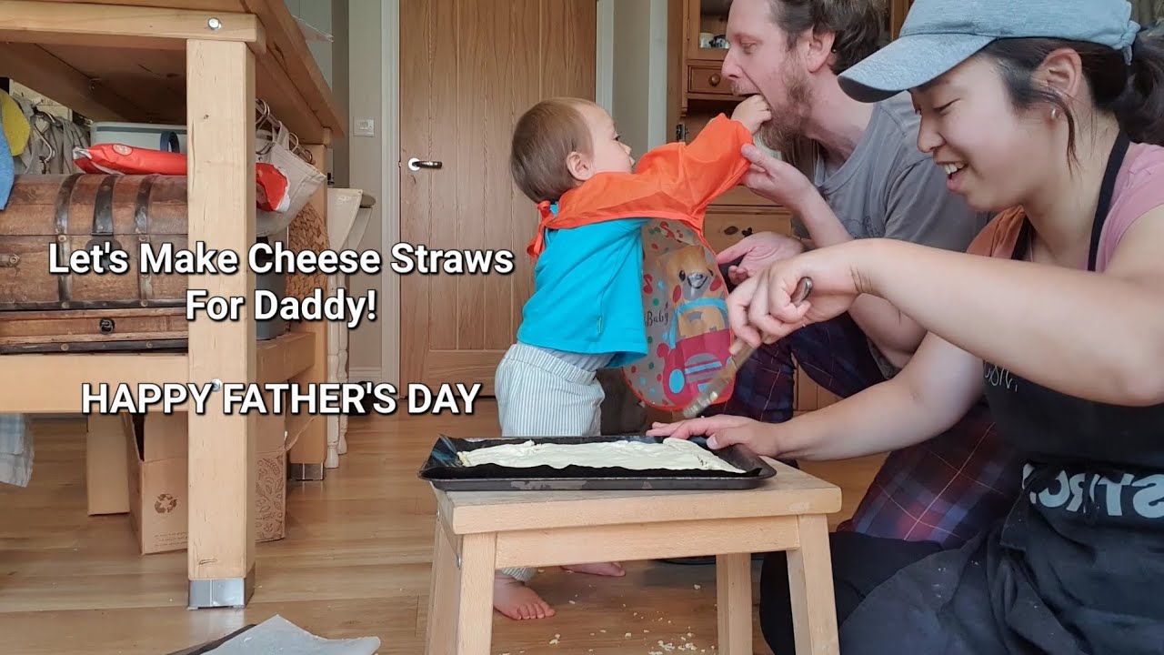 Baby Taiyo Cook Cheese Straws For Father's Day. 12ヶ月赤ちゃん台所育児 挑戦 ...