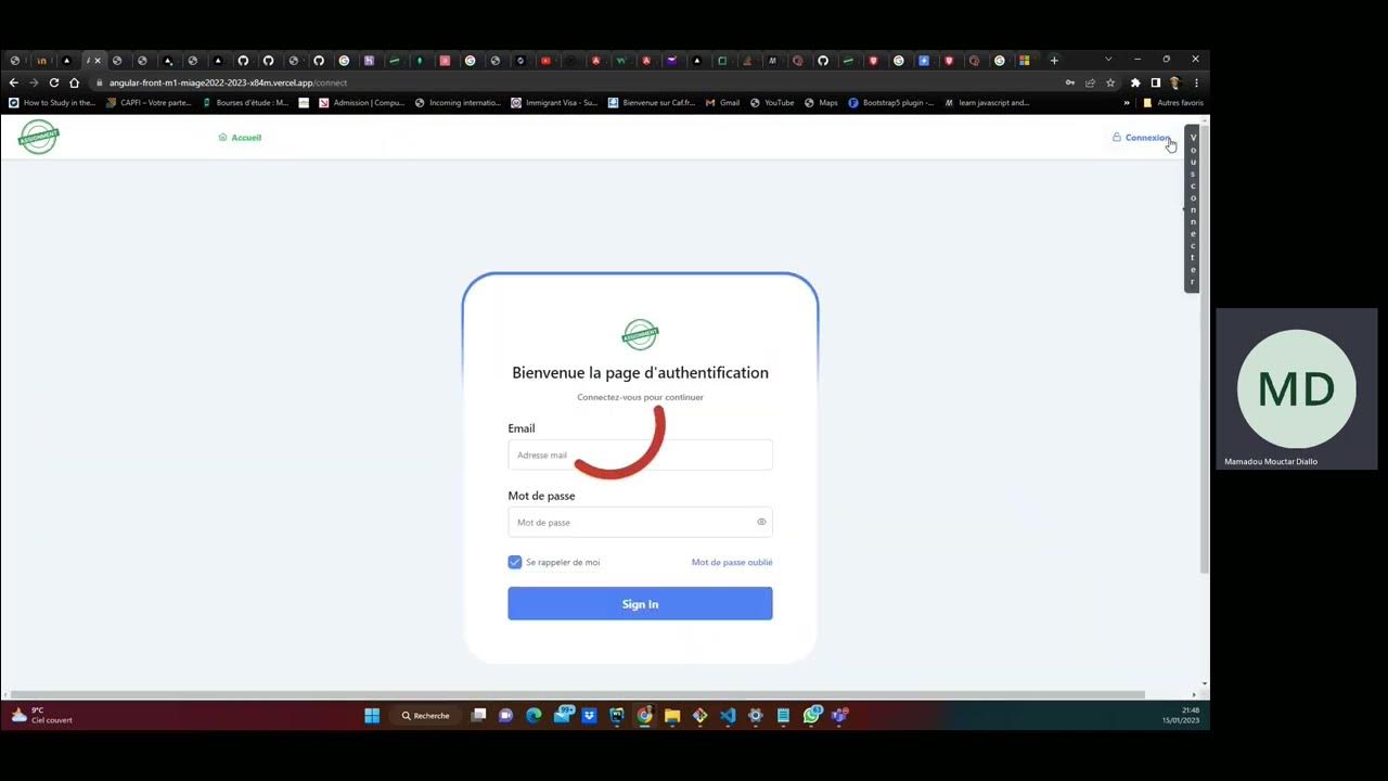 Présentation de l'application assignment Master 1 2022-2023 développée en angular avec primeng ...