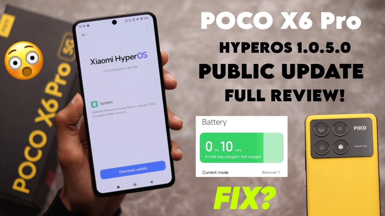 POCO X6 Pro Xiaomi HyperOS 1.0.5.0 Publicly Update RollOut | Battery ...