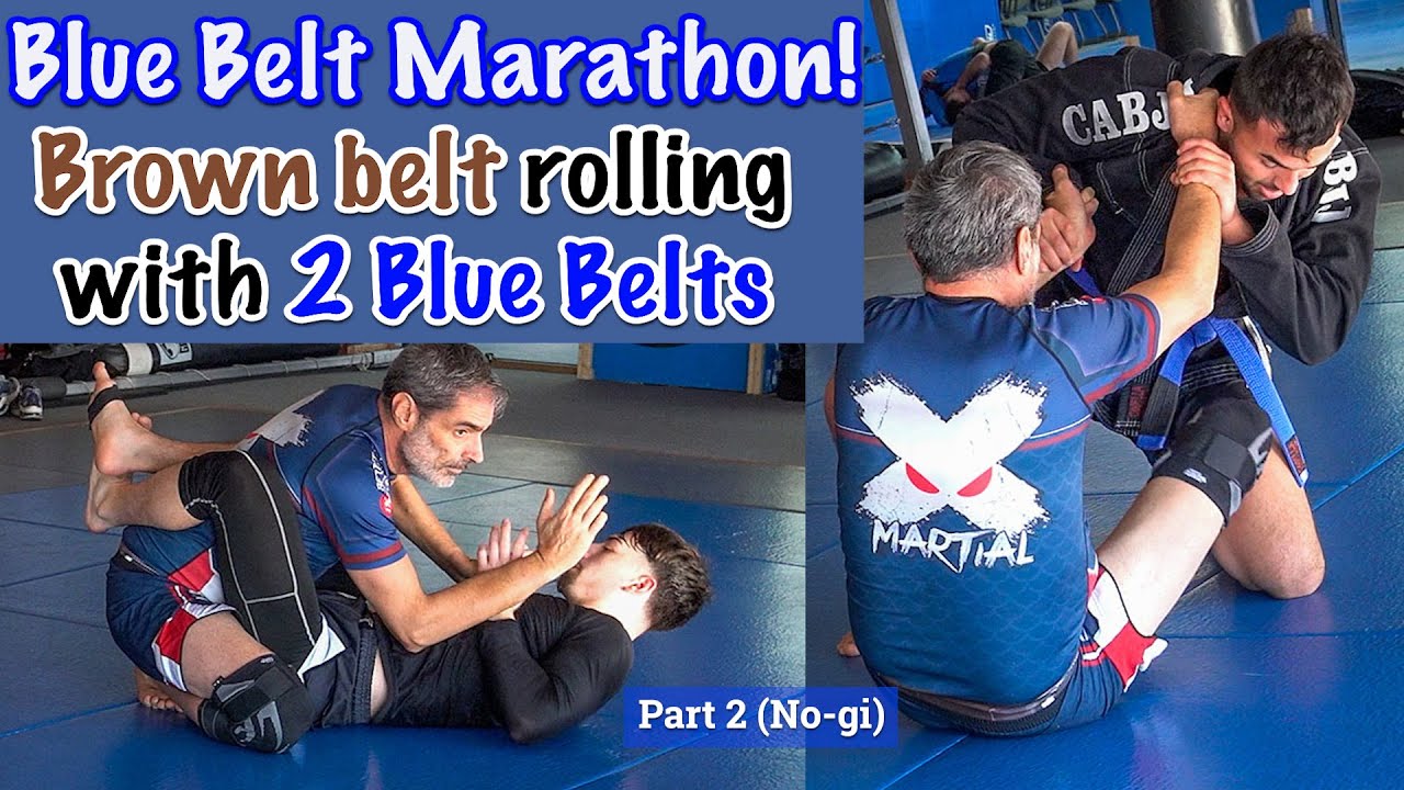 Blue Belt Marathon! Brown belt rolls with 2 Blue Belts(Part 2) - YouTube