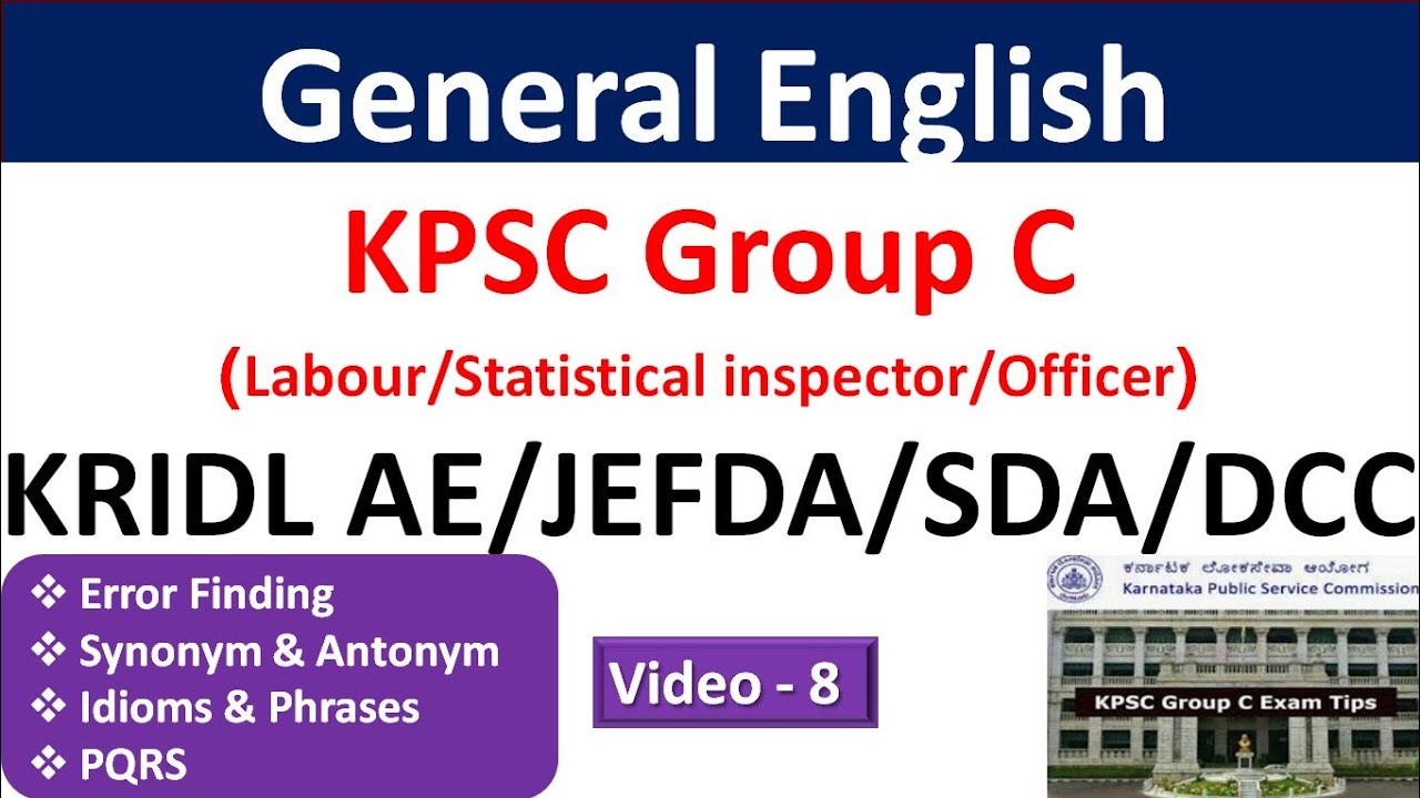 KPSC Group C Exam General English Paper 2 Error Finding Synonym kpsc-group-c-exam-general-english-paper-2-error-finding-synonym