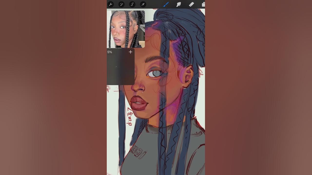 Step-by-step digital art tutorial: How I render faces in procreate ...