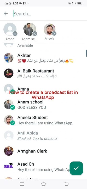 How to create broadcast list in WhatsApp - YouTube