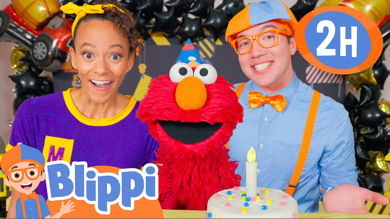 Blippi and Meekah Host a Surprise Birthday Party for Elmo! | 2 HOURS OF ...