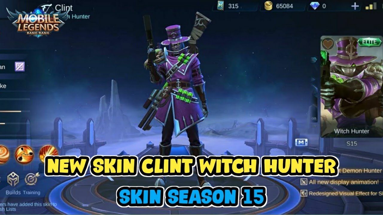 NEW SKIN CLINT - WITCH HUNTER | SKIN SEASON 15 | EFEK SKILL MOBILE ...