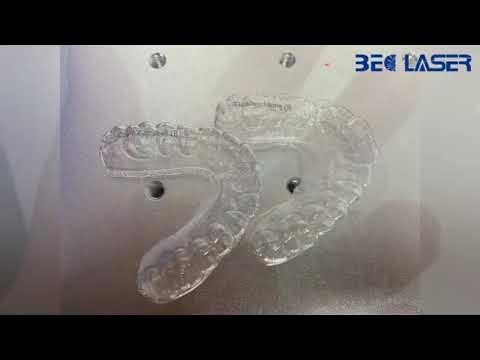 Use UV auto-focus laser marking machine to mark aligner braces - YouTube
