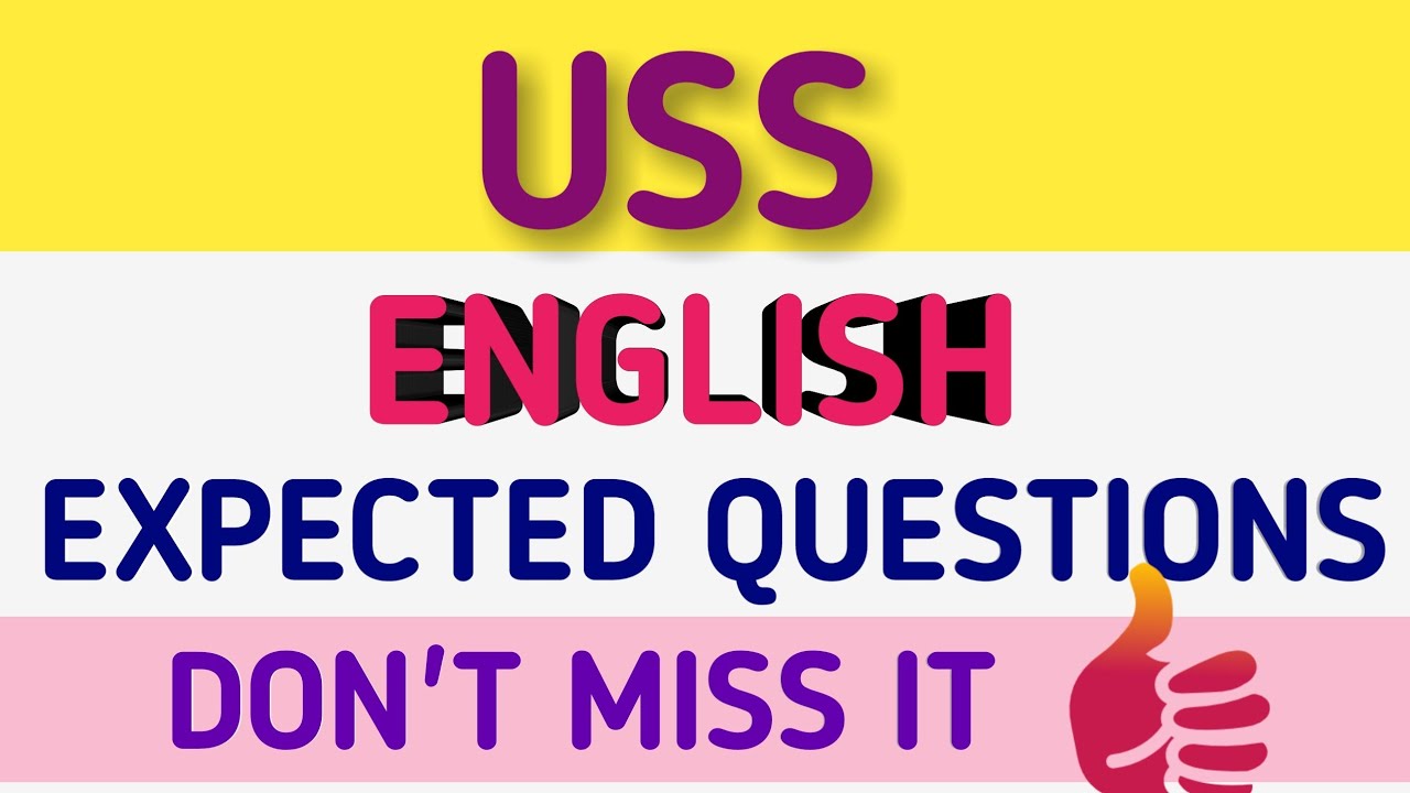 USS exam USS English model question paper USS questions and answers ...