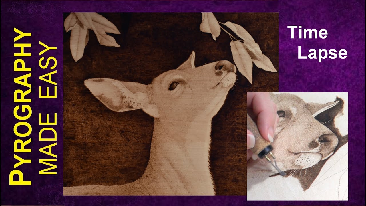 Wood Burning Art - Venison the Deer - pyrography time lapse - YouTube