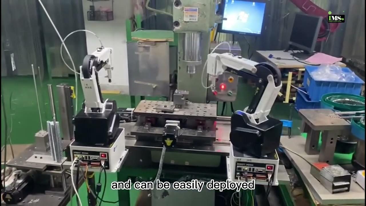 DOBOT | MG400 with stamping machine loading and unloading. - YouTube