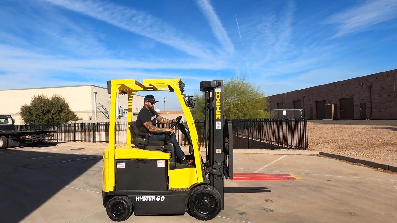 HYSTER E60XN 6,000lb Electric #454M - Forklift for Sale - YouTube