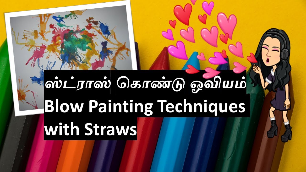 Blow Painting Techniques with Straws | Kids Drawing | Aizshwarhya's ...