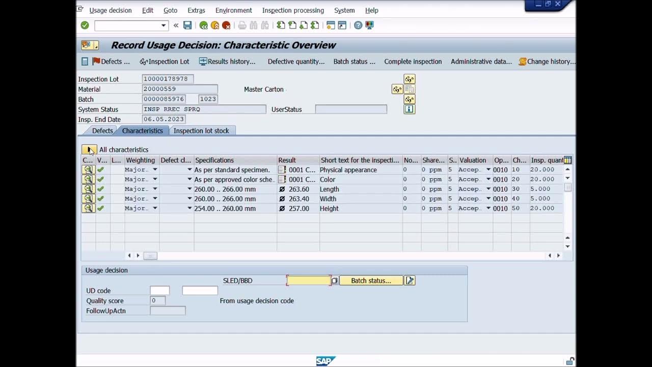 Lecture # 17 How to perform usage decision UD and quality stock posting activity in sap qm QA11 ...