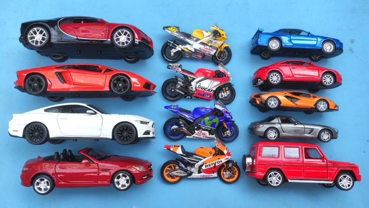 Various Diecast Model Cars & Bikes 1/12 Scale, Bugatti, Lamborghini ...