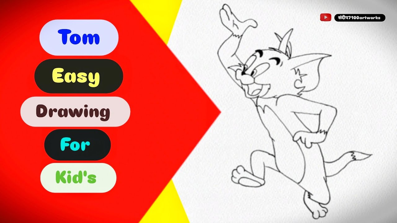 How to Draw Tom Step by Step | Easy Drawing For Kids #tomandjerry # ...